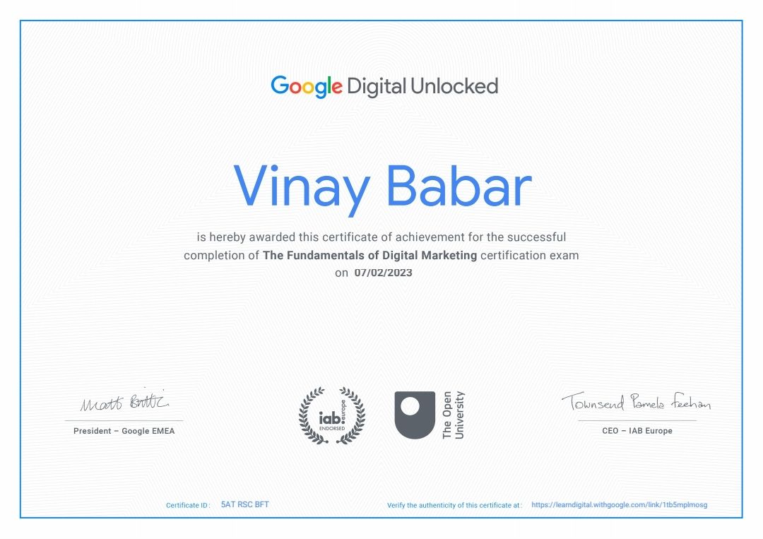 Vinay Babar on LinkedIn: #digitalmarketing #google Vinay Babar on LinkedIn: #digitalmarketing #google