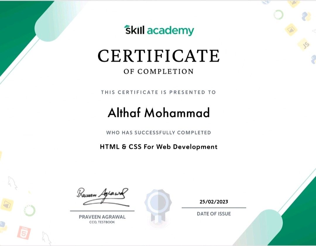 ALTHAF MOHAMMAD on LinkedIn: #webdevelopment #html #css ALTHAF MOHAMMAD on LinkedIn: #webdevelopment #html #css