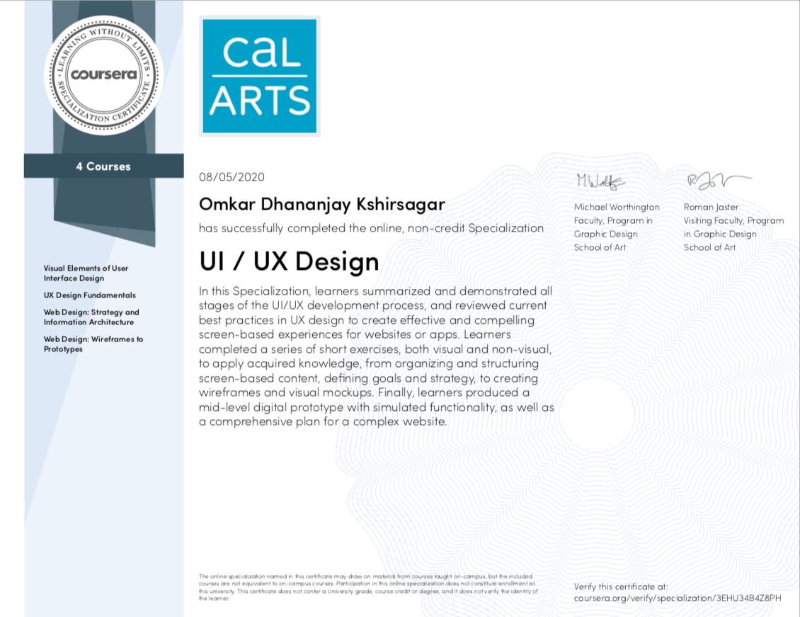 Omkar Kshirsagar on LinkedIn: #coursera #calarts #uiux #uidesign # ... Omkar Kshirsagar on LinkedIn: #coursera #calarts #uiux #uidesign # ...