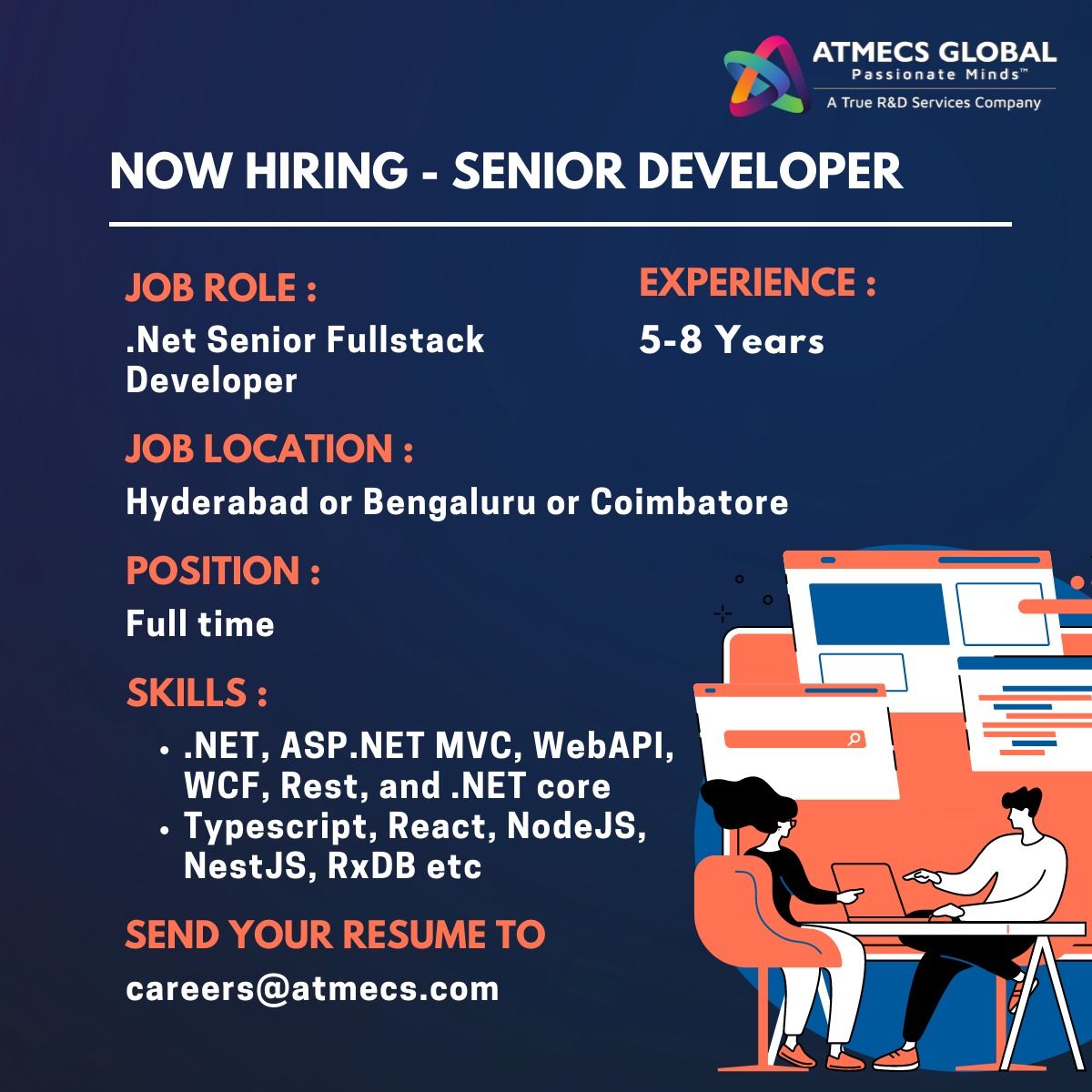 ATMECS Global Inc on LinkedIn: #hiring #hiringnow #hiringalert #dotnet ... ATMECS Global Inc on LinkedIn: #hiring #hiringnow #hiringalert #dotnet ...