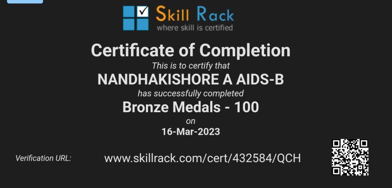 Nandha Kishore on LinkedIn: Bronze medal -100 🏅 Nandha Kishore on LinkedIn: Bronze medal -100 🏅
