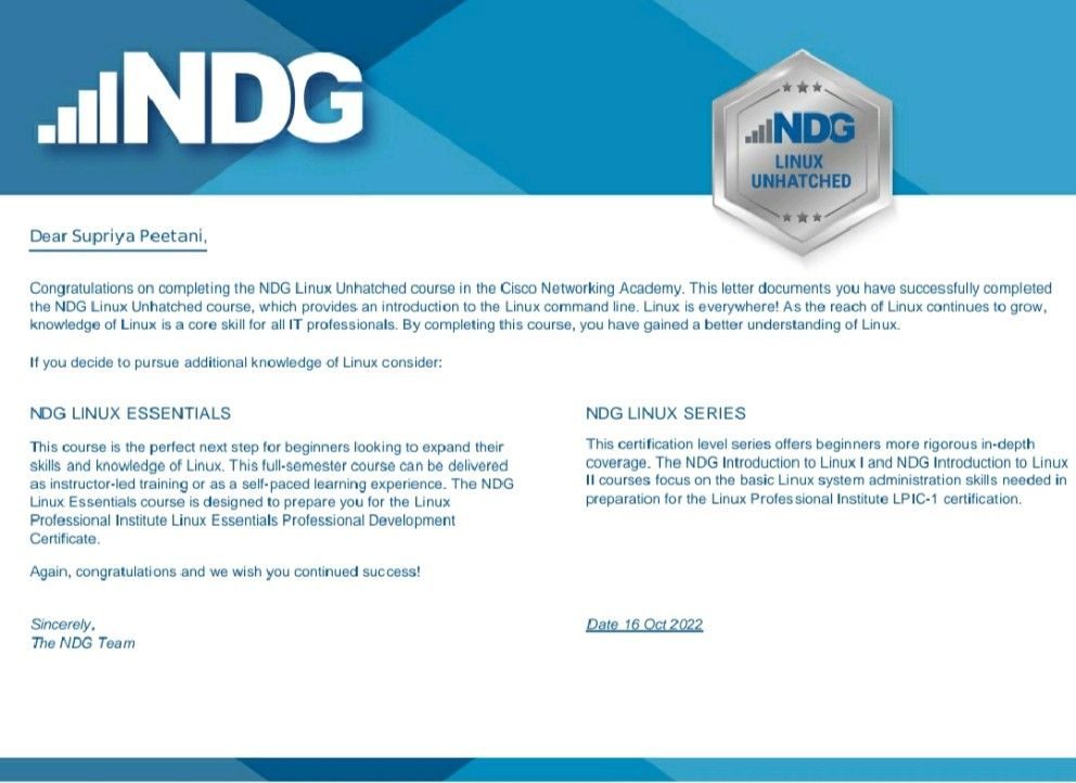 Supriya peetani on LinkedIn: #cisconetworking #ciscocertification # ... Supriya peetani on LinkedIn: #cisconetworking #ciscocertification # ...