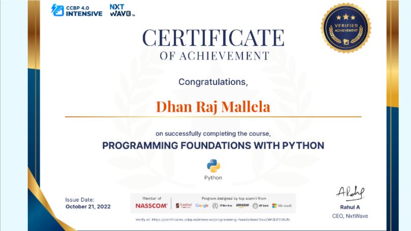 Dhan Raj Mallela on LinkedIn: #programming #python #nxtwave # ... Dhan Raj Mallela on LinkedIn: #programming #python #nxtwave # ...