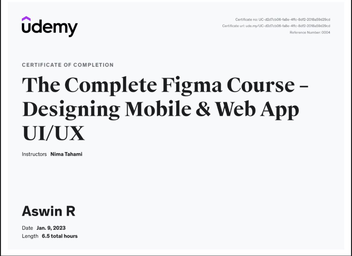 Aswin Renjith on LinkedIn: Completed a Course on UI/UX designing in ... Aswin Renjith on LinkedIn: Completed a Course on UI/UX designing in ...