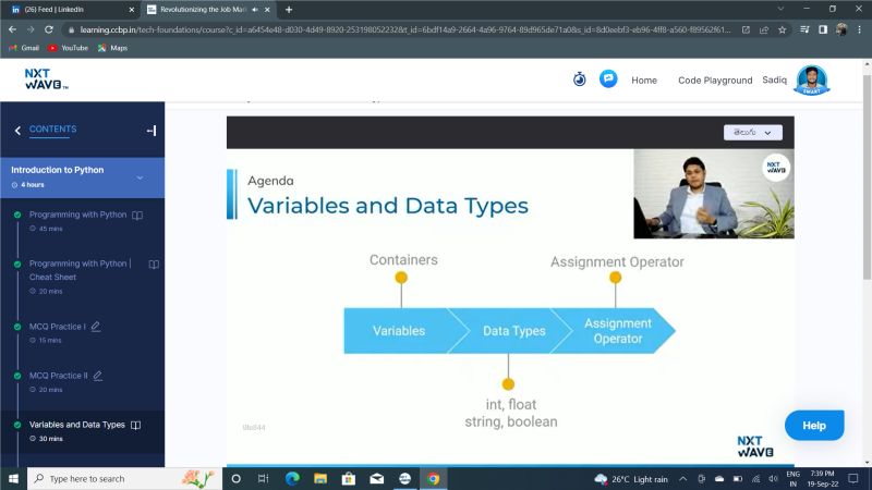 Sadiq Mohammad on LinkedIn: #python #variables #data #types #nxtwave #nxt Sadiq Mohammad on LinkedIn: #python #variables #data #types #nxtwave #nxt
