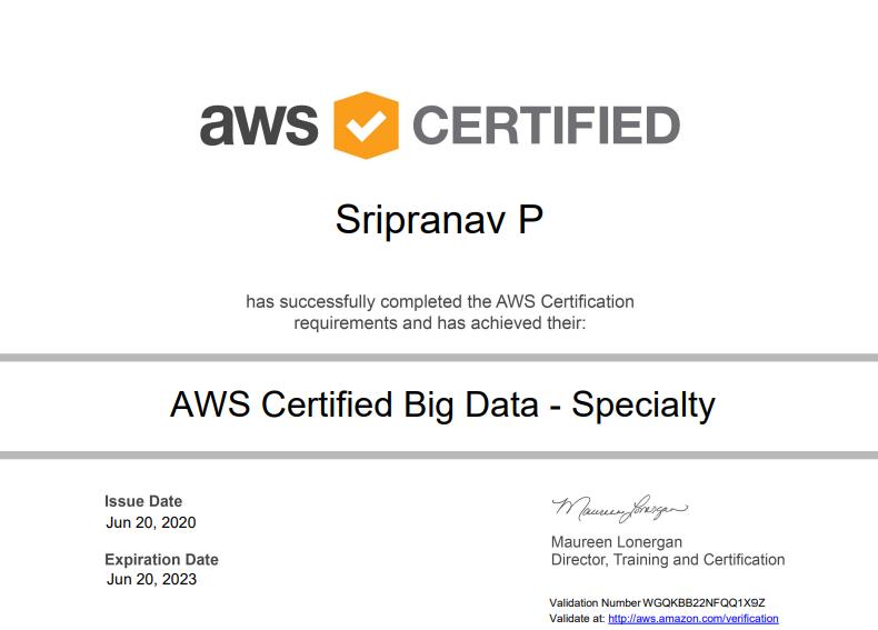 Sripranav P on LinkedIn: #awscertified Sripranav P on LinkedIn: #awscertified