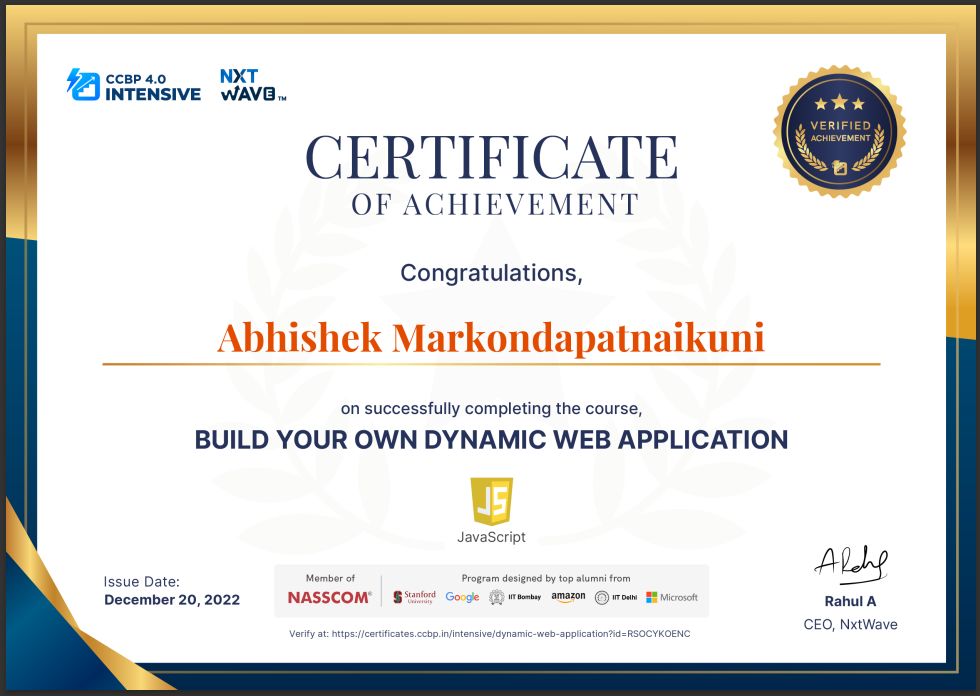 ABHISHEK M P on LinkedIn: #nxtwave #ccbpian #javascript #frontend # ... ABHISHEK M P on LinkedIn: #nxtwave #ccbpian #javascript #frontend # ...