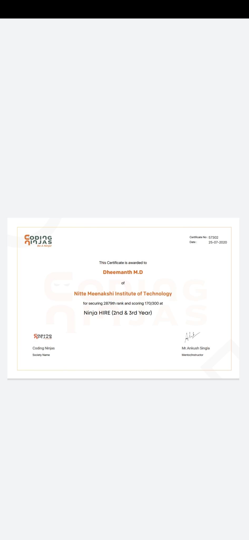 DHEEMANTH M.D on LinkedIn: #codingninjas #code #c DHEEMANTH M.D on LinkedIn: #codingninjas #code #c