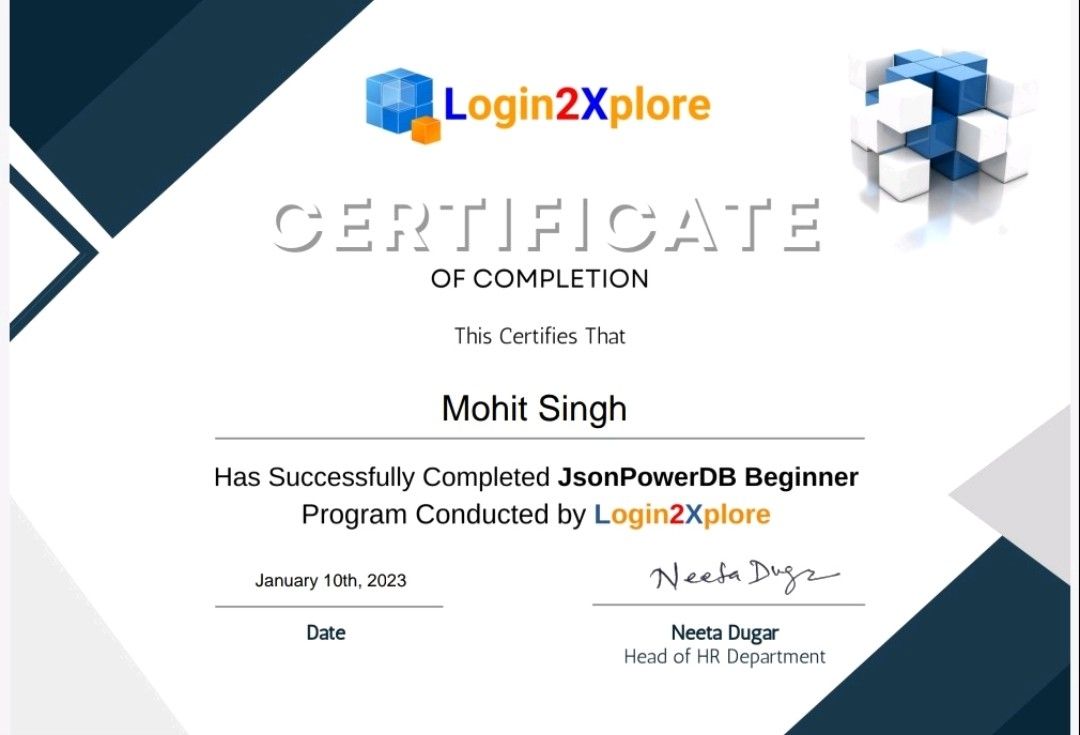 Mohit Kumar Singh on LinkedIn: #login2xplore Mohit Kumar Singh on LinkedIn: #login2xplore