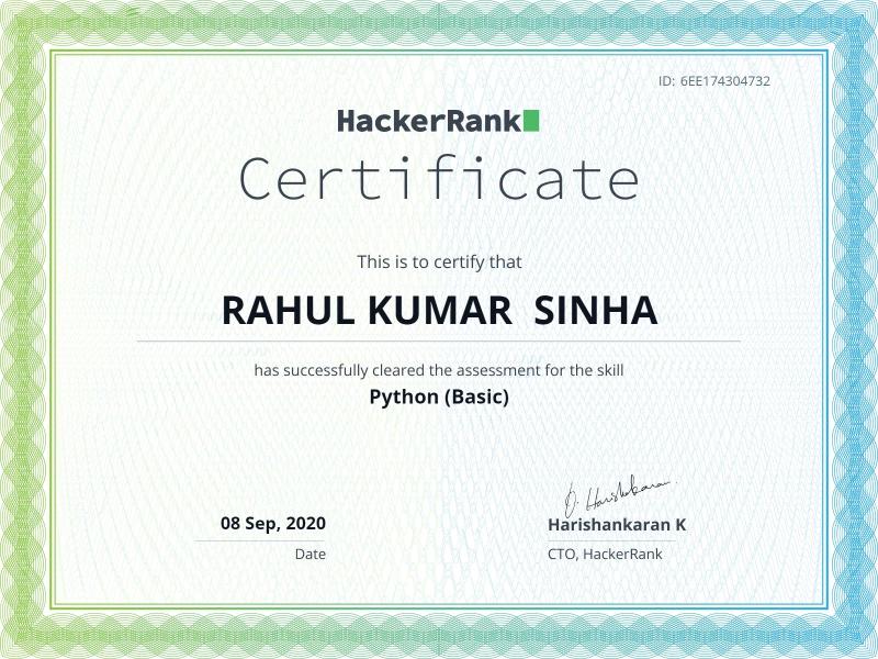Rahul Kumar Sinha on LinkedIn: #hackerrank #pythonprogramming #python # ... Rahul Kumar Sinha on LinkedIn: #hackerrank #pythonprogramming #python # ...