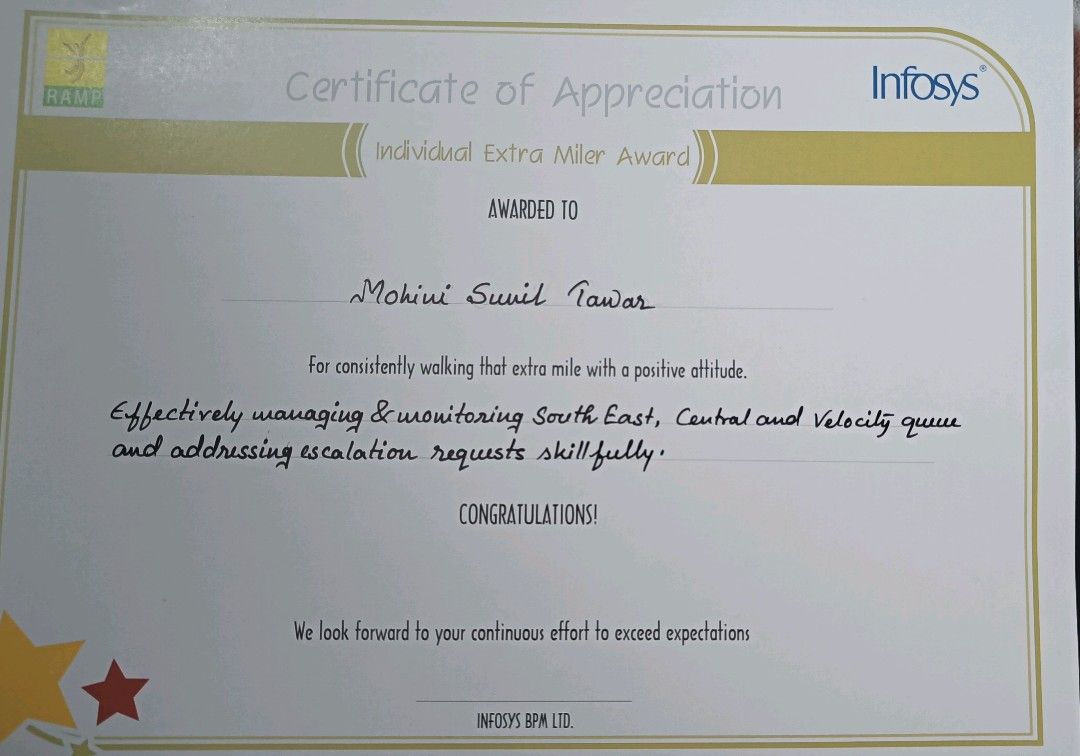 Mohini Tawar on LinkedIn: Thank you Infosys BPM. Thank you to our ... Mohini Tawar on LinkedIn: Thank you Infosys BPM. Thank you to our ...