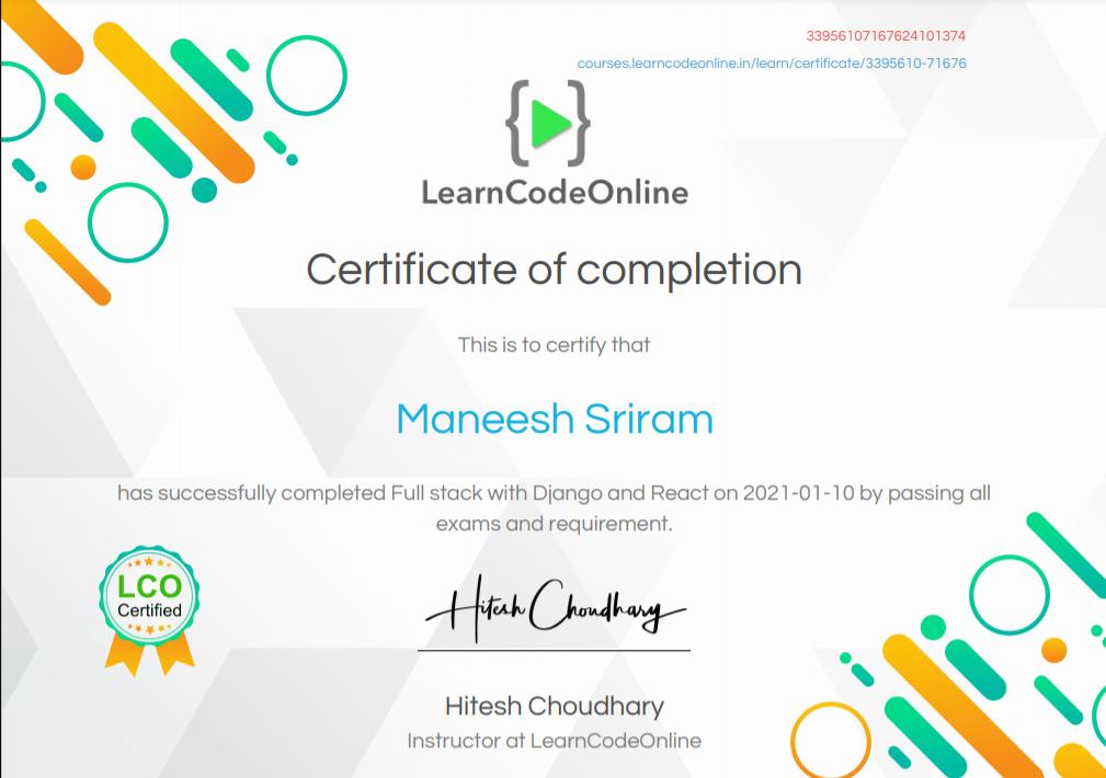 Maneesh Sriram on LinkedIn: #reactjs #django #fullstackdeveloper # ... Maneesh Sriram on LinkedIn: #reactjs #django #fullstackdeveloper # ...