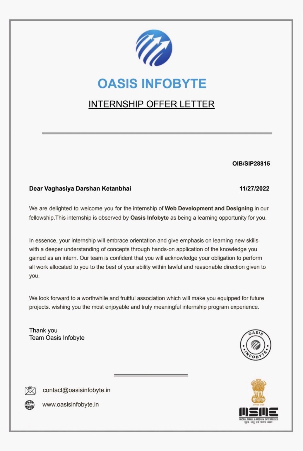 Darshan Vaghasiya on LinkedIn: #oasisinfobyte #oasisinfobyte # ... Darshan Vaghasiya on LinkedIn: #oasisinfobyte #oasisinfobyte # ...