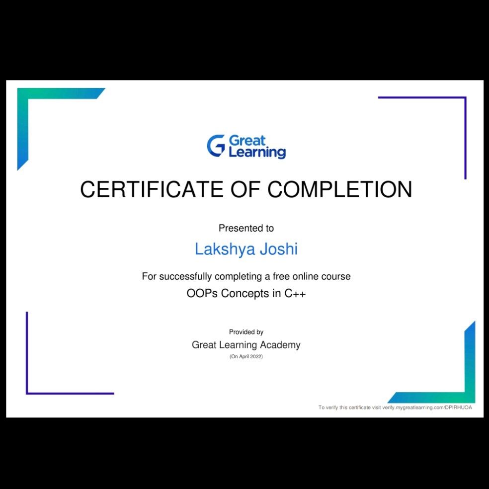 Lakshya Joshi on LinkedIn: #greatlearning #oopsconcepts #cplusplus Lakshya Joshi on LinkedIn: #greatlearning #oopsconcepts #cplusplus