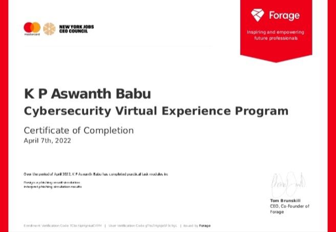 K P Aswanth Babu on LinkedIn: #mastercard #forage K P Aswanth Babu on LinkedIn: #mastercard #forage