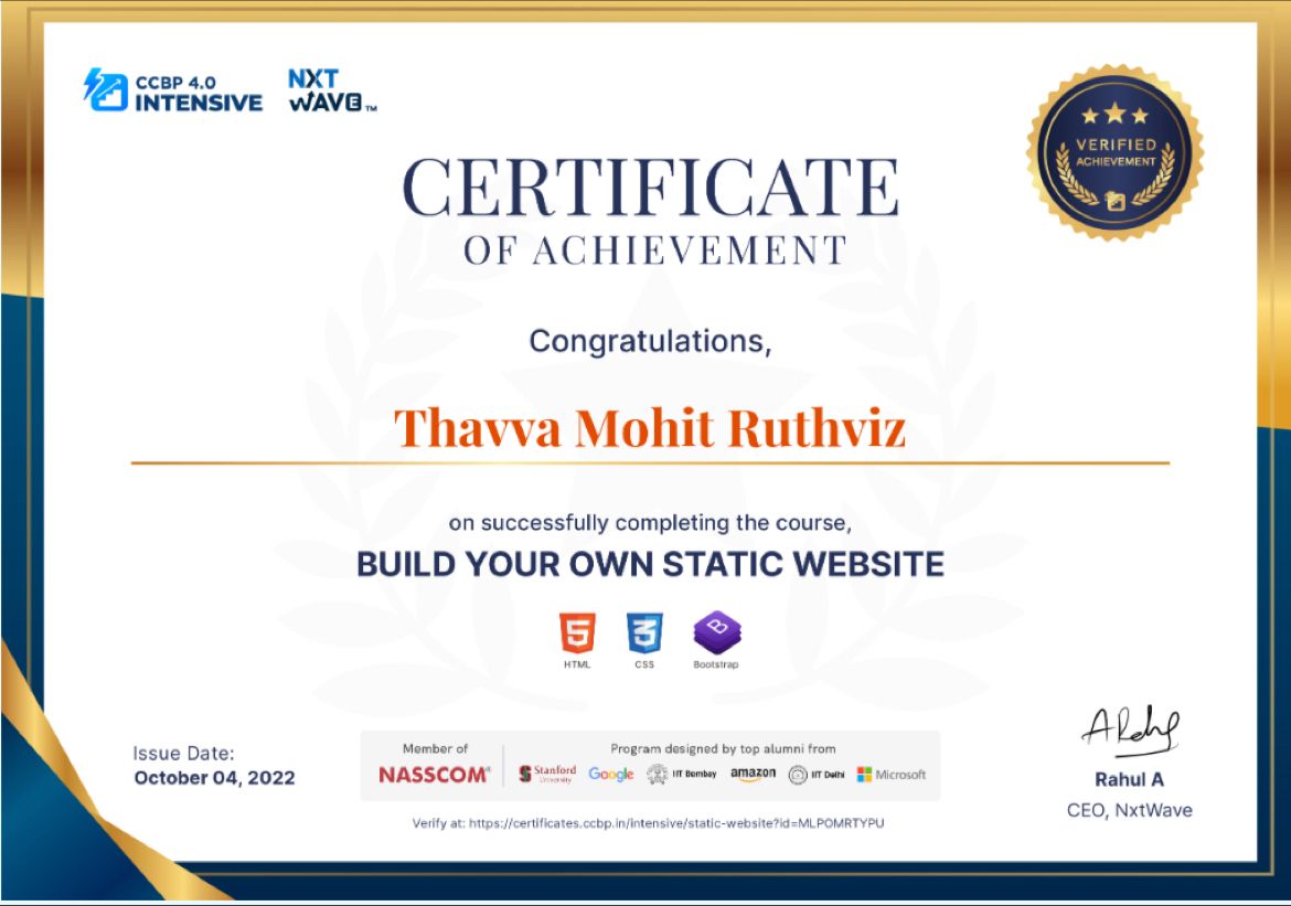 Mohit Ruthviz Thavva on LinkedIn: #html5 #css #bootstrap Mohit Ruthviz Thavva on LinkedIn: #html5 #css #bootstrap