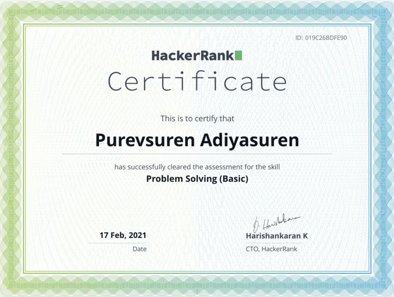 Purevsuren Adiyasuren on LinkedIn: I just earned Problem Solving (Basic ... Purevsuren Adiyasuren on LinkedIn: I just earned Problem Solving (Basic ...