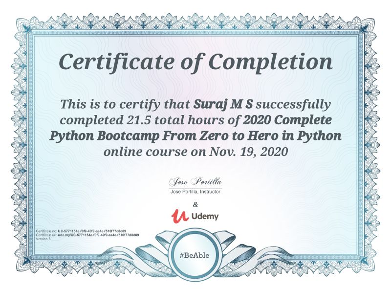 Suraj M S on LinkedIn: #python #pythoncertification Suraj M S on LinkedIn: #python #pythoncertification
