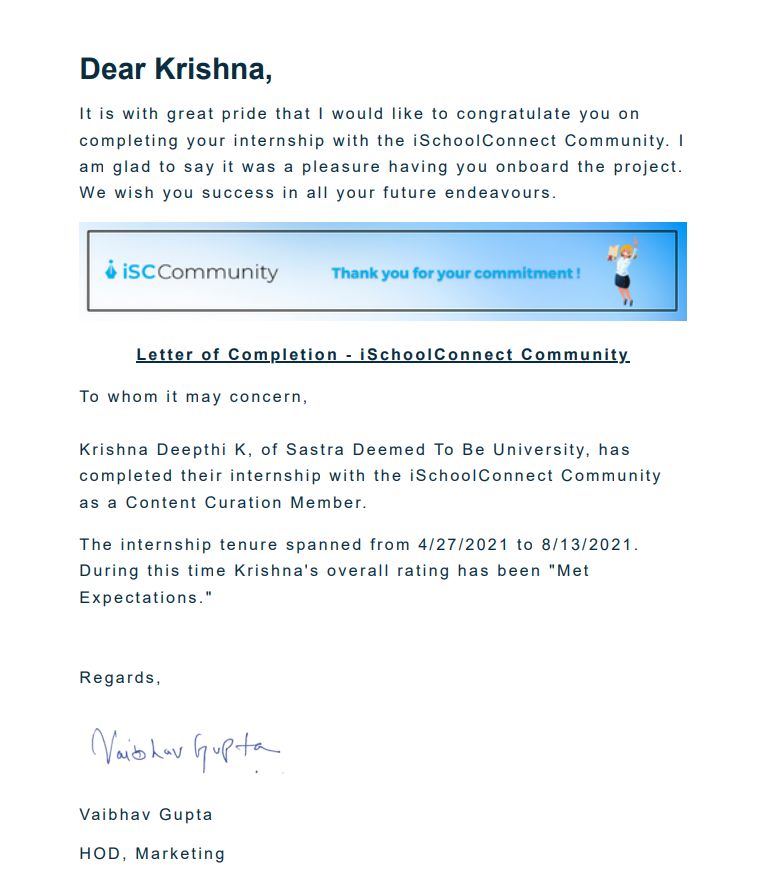 Krishna Deepthi K on LinkedIn: #internship #intern #language #content # ... Krishna Deepthi K on LinkedIn: #internship #intern #language #content # ...