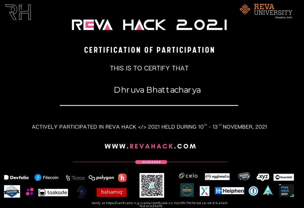 Dhruva Bhattacharya on LinkedIn: #experience #revahack Dhruva Bhattacharya on LinkedIn: #experience #revahack