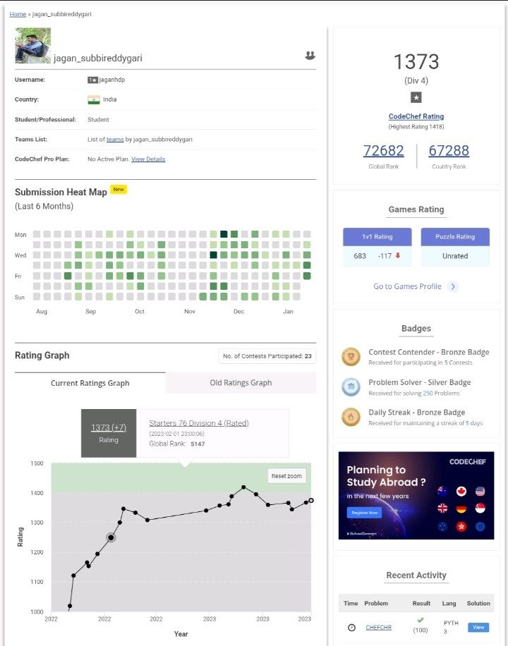 S Jagannath on LinkedIn: #coding #python #codechef #competitiveprogramming S Jagannath on LinkedIn: #coding #python #codechef #competitiveprogramming