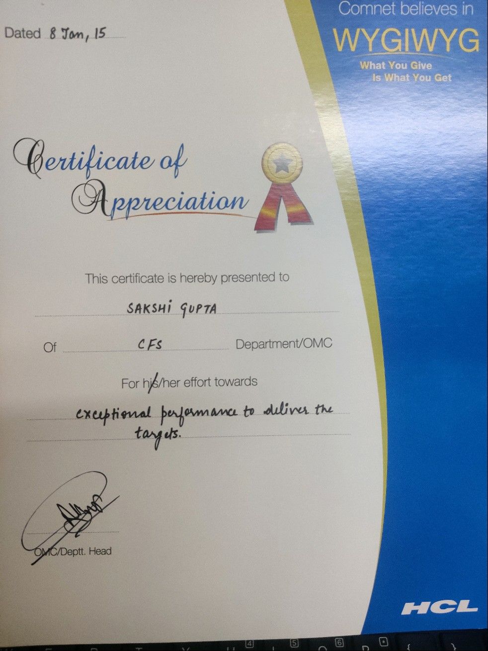 Sakshi Gupta on LinkedIn: Certificate of Appreciation Sakshi Gupta on LinkedIn: Certificate of Appreciation