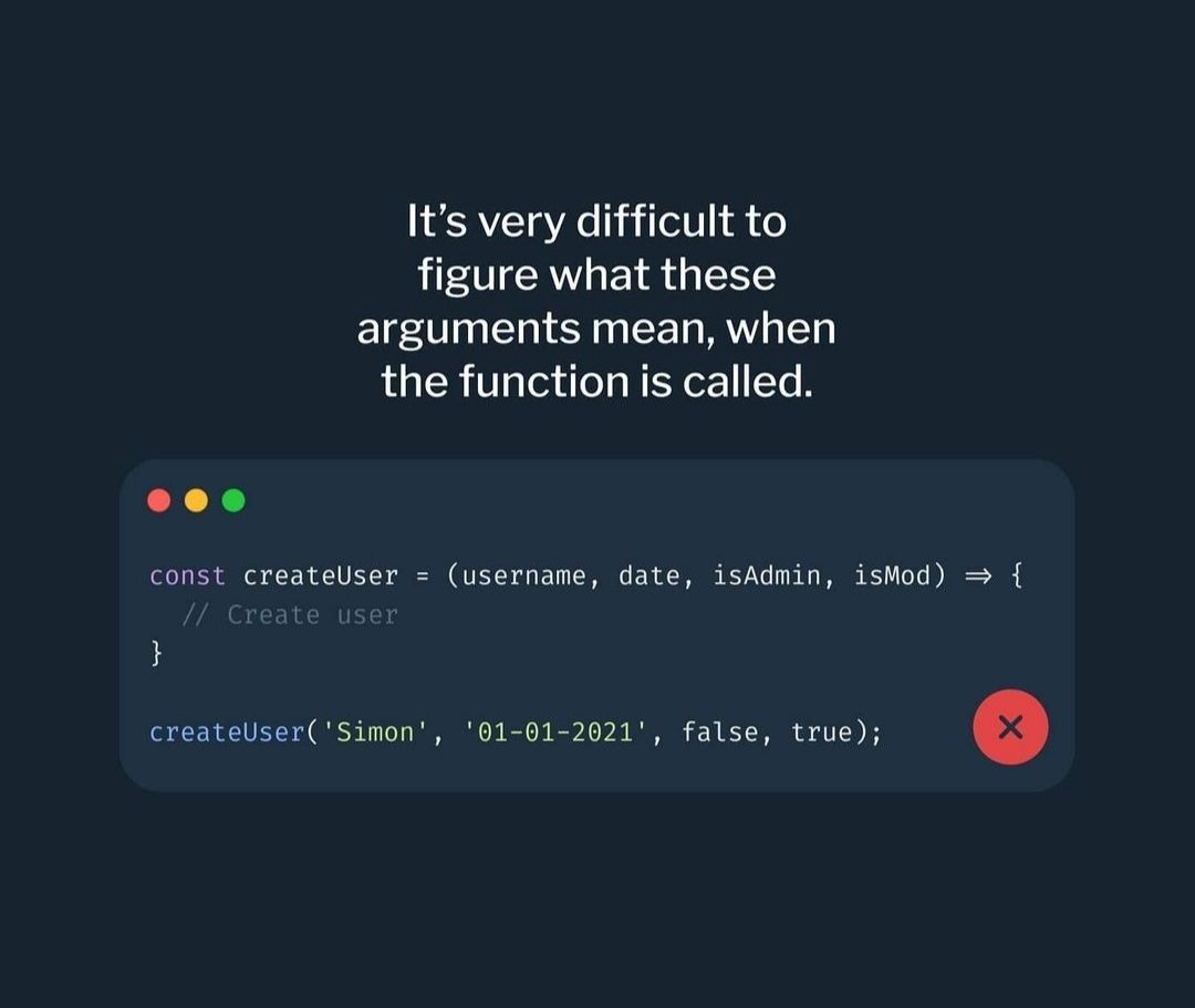 Jeya Murugan on LinkedIn: 💡Javascript Tip: Pass arguments as an object ... Jeya Murugan on LinkedIn: 💡Javascript Tip: Pass arguments as an object ...