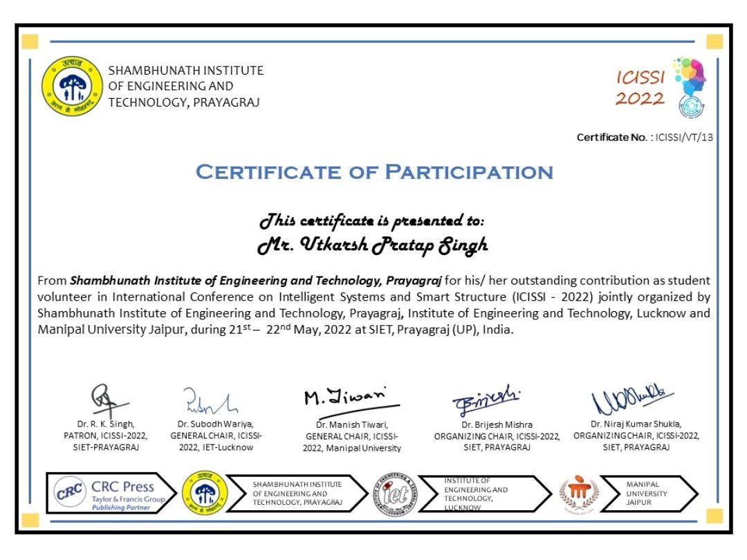 Utkarsh Pratap Singh on LinkedIn: I'm excited to share that I have been ... Utkarsh Pratap Singh on LinkedIn: I'm excited to share that I have been ...