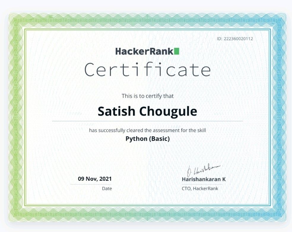 Satish Chougule on LinkedIn: #python #hackerrank #pythonprogramming # ... Satish Chougule on LinkedIn: #python #hackerrank #pythonprogramming # ...