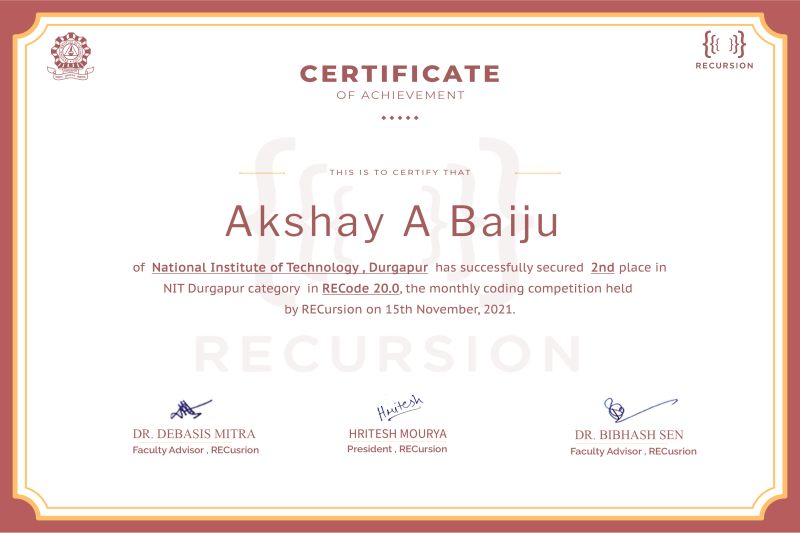 Akshay A. on LinkedIn: #recursion #nitd | 18 comments Akshay A. on LinkedIn: #recursion #nitd | 18 comments