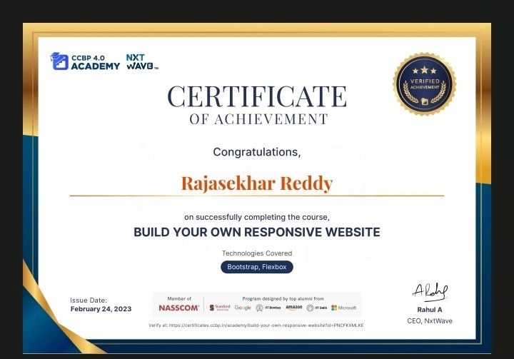 Rajasekhar Reddy Kalavakunta on LinkedIn: #nxtwave #bootstrap #htmlcss ... Rajasekhar Reddy Kalavakunta on LinkedIn: #nxtwave #bootstrap #htmlcss ...