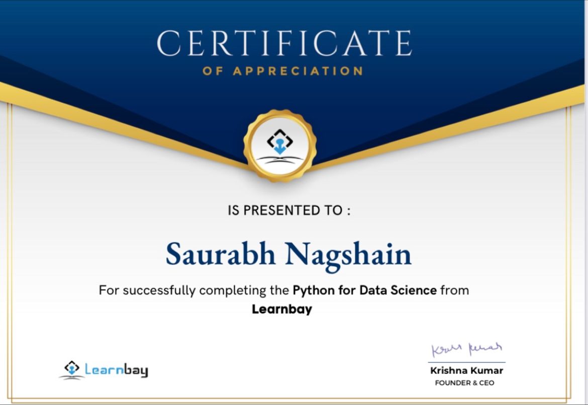 Saurabh Nagshain on LinkedIn: #python #datascience #learning #learnbay ... Saurabh Nagshain on LinkedIn: #python #datascience #learning #learnbay ...