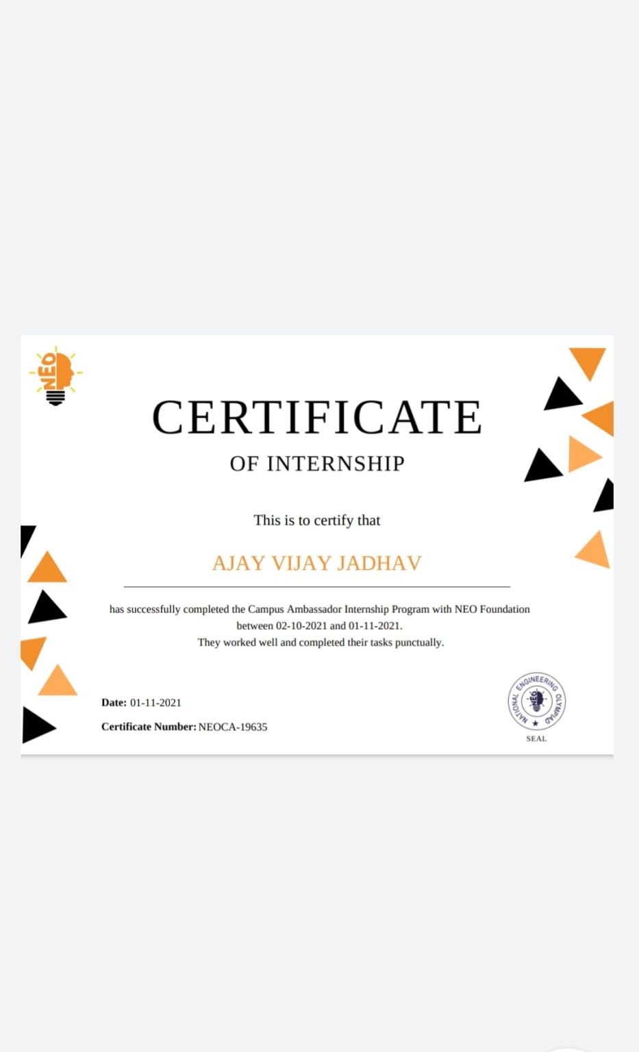 Ajay Jadhav on LinkedIn: #internship Ajay Jadhav on LinkedIn: #internship
