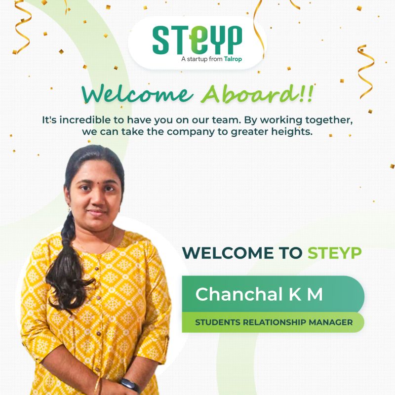Steyp on LinkedIn: Welcome Chanchal K M to Steyp! | 18 comments Steyp on LinkedIn: Welcome Chanchal K M to Steyp! | 18 comments