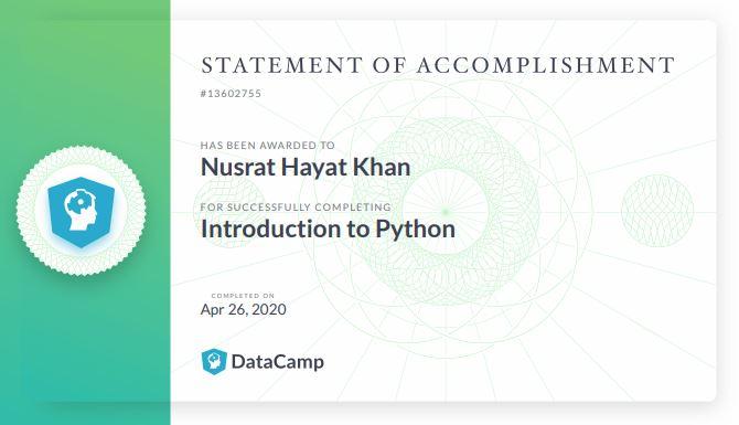 Nusrat Hayat Khan on LinkedIn: #datasciencecourse #python # ... Nusrat Hayat Khan on LinkedIn: #datasciencecourse #python # ...
