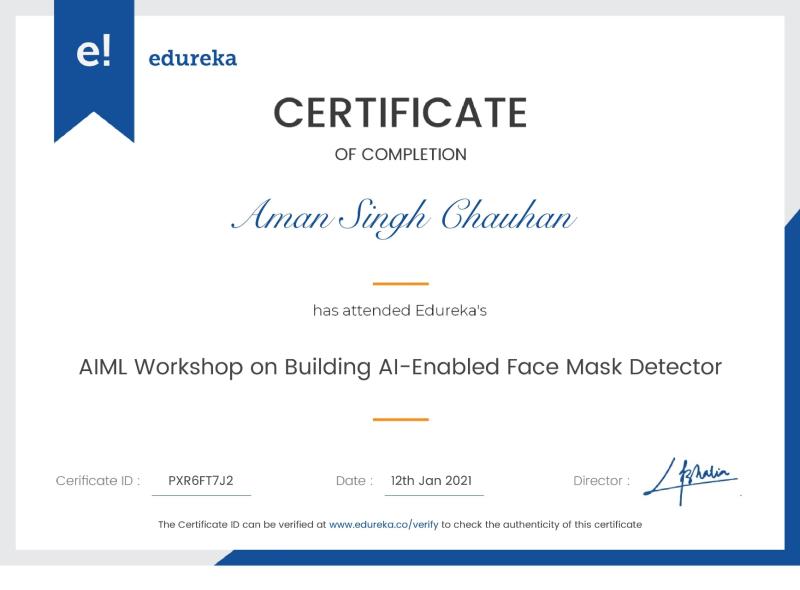 Aman Singh Chauhan on LinkedIn: AI ML workshop for Real Time Mask ... Aman Singh Chauhan on LinkedIn: AI ML workshop for Real Time Mask ...
