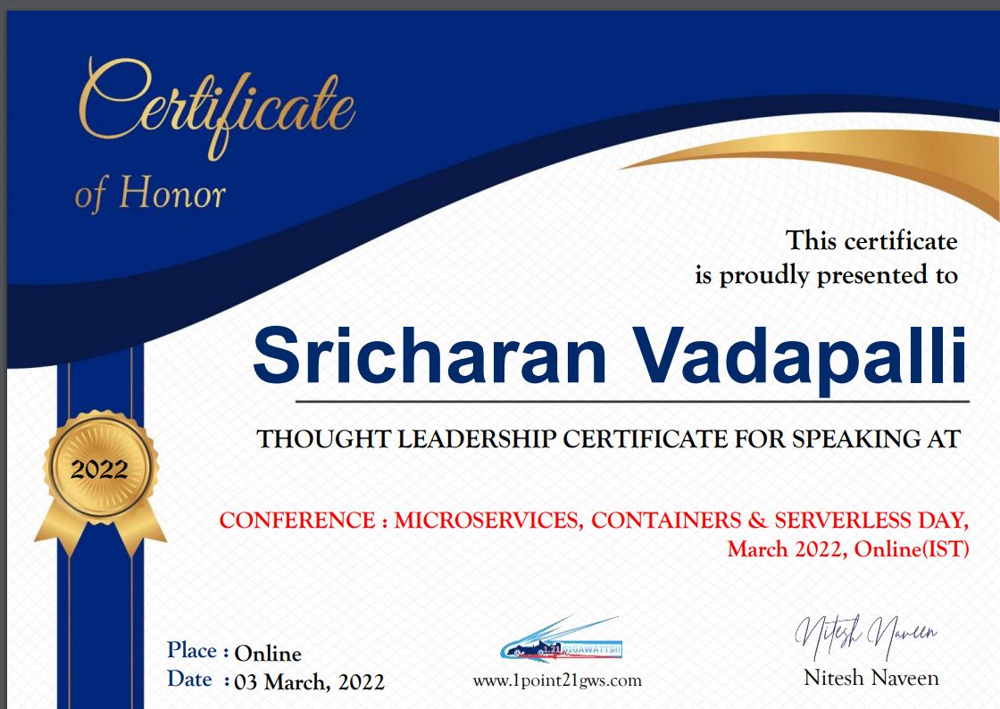 Sricharan Vadapalli posted on LinkedIn Sricharan Vadapalli posted on LinkedIn