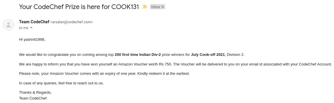 Yashnit Kalra on LinkedIn: #codechef #coding #codingisfun Yashnit Kalra on LinkedIn: #codechef #coding #codingisfun