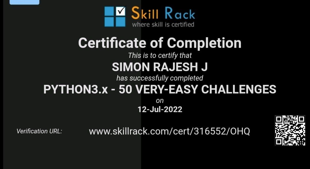 Simon Rajesh J on LinkedIn: PYTHON easy challenges in skillrack.. Simon Rajesh J on LinkedIn: PYTHON easy challenges in skillrack..