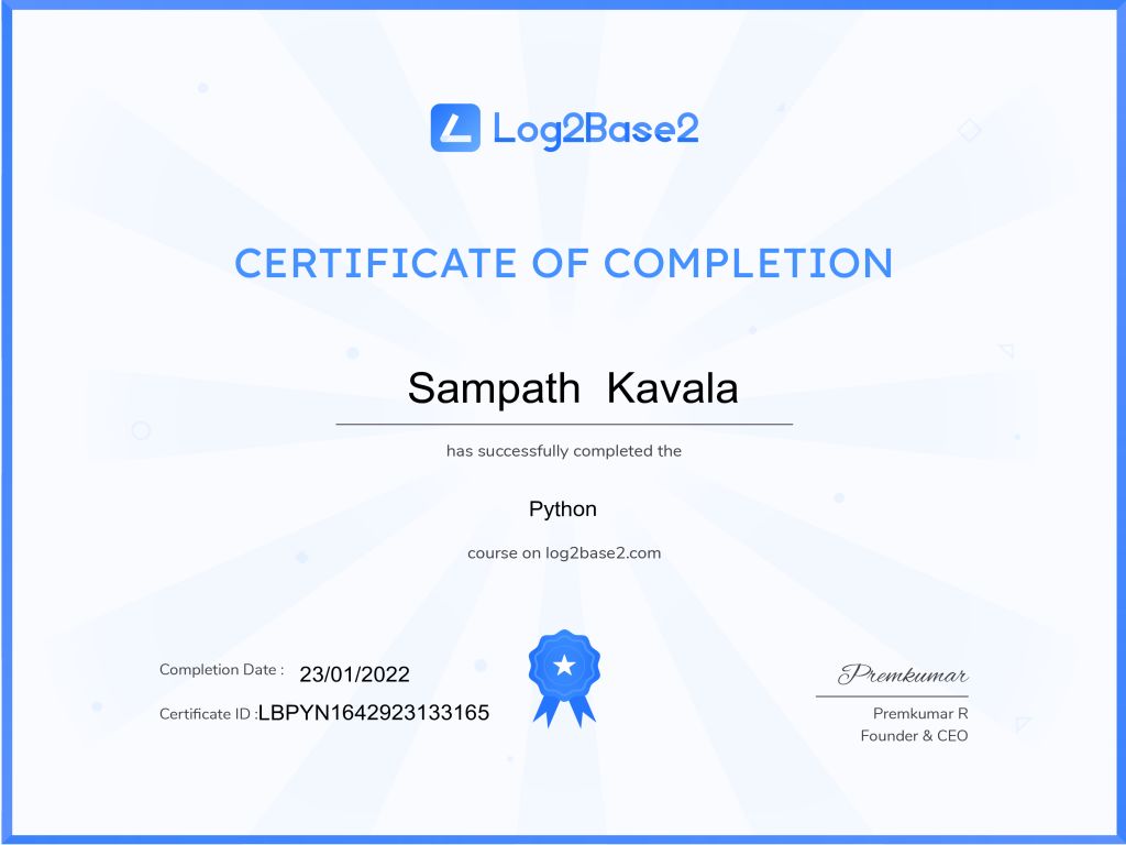 Sri Satya Sai Sampath Kavala on LinkedIn: #log2base2 #coding # ... Sri Satya Sai Sampath Kavala on LinkedIn: #log2base2 #coding # ...