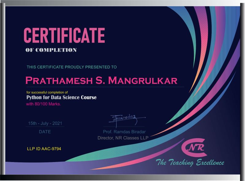 Prathamesh Mangrulkar on LinkedIn: #pythonprogramming #completion ... Prathamesh Mangrulkar on LinkedIn: #pythonprogramming #completion ...