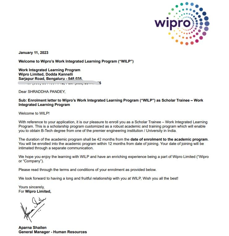 Shraddha Nand Pandey on LinkedIn: I received an offer letter from Wipro ... Shraddha Nand Pandey on LinkedIn: I received an offer letter from Wipro ...