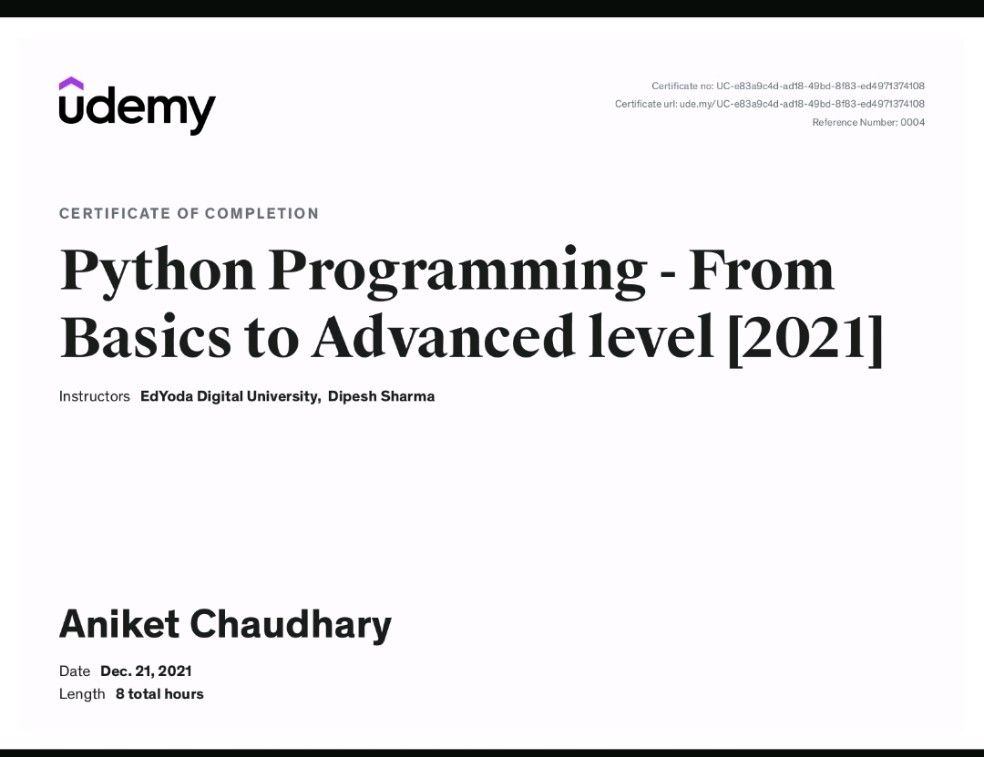 Aniket Chaudhary on LinkedIn: #python #programming #softwaredevelopment Aniket Chaudhary on LinkedIn: #python #programming #softwaredevelopment