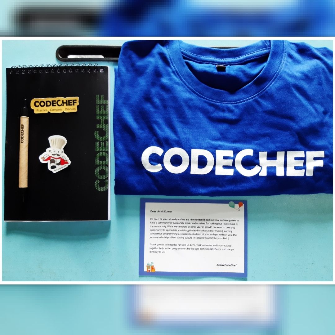 Ankit Kumar on LinkedIn: #codechef #codechefchapters #goodies Ankit Kumar on LinkedIn: #codechef #codechefchapters #goodies