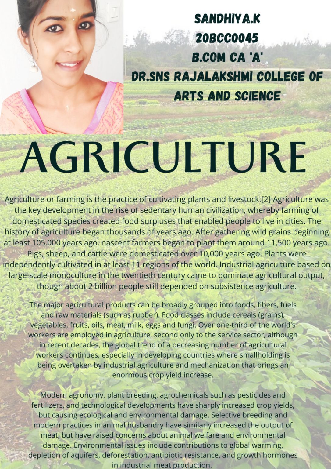 sandhiya K. on LinkedIn: AGRICULTURE sandhiya K. on LinkedIn: AGRICULTURE