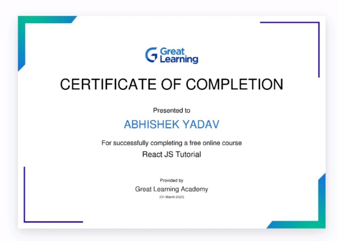 Abhishek Yadav on LinkedIn: #reactjs #greatlearning #javascript # ... Abhishek Yadav on LinkedIn: #reactjs #greatlearning #javascript # ...