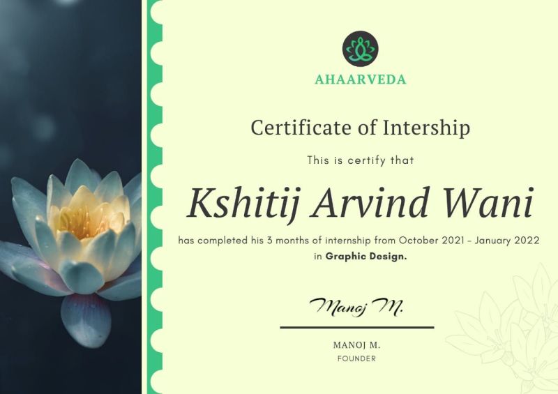 Kshitij Wani on LinkedIn: #connections #internshipcompletion #ahaarveda ... Kshitij Wani on LinkedIn: #connections #internshipcompletion #ahaarveda ...