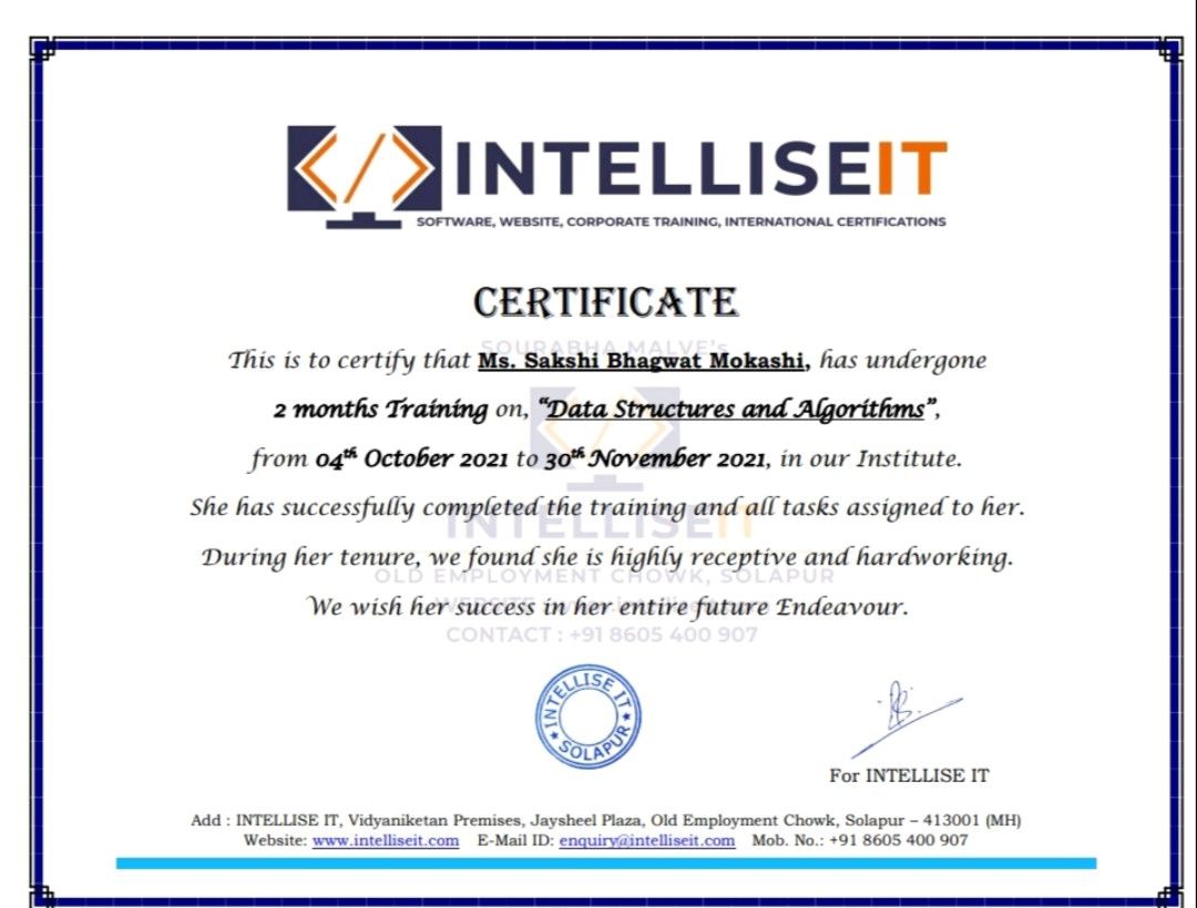 Sakshi Mokashi on LinkedIn: #programming #datastructure #algorithms #data Sakshi Mokashi on LinkedIn: #programming #datastructure #algorithms #data