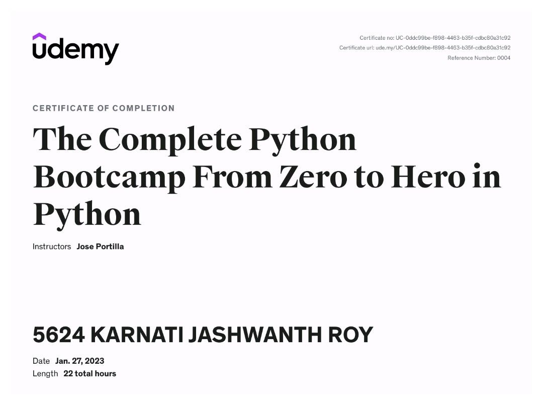 Jashwanth Roy Karnati on LinkedIn: #pythonprogramming #newskills # ... Jashwanth Roy Karnati on LinkedIn: #pythonprogramming #newskills # ...
