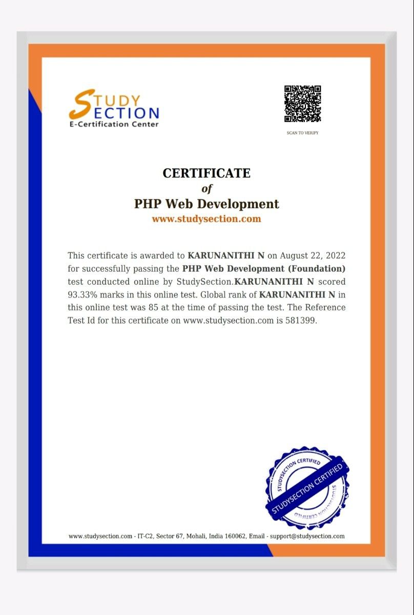 KARUNA NIDHI.N on LinkedIn: #phpdeveloper #phpjobs KARUNA NIDHI.N on LinkedIn: #phpdeveloper #phpjobs